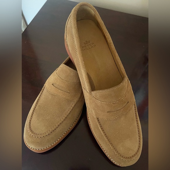 Peter Millar | Shoes | New No Box Peter Millar Tan Suede Penny Loafers ...
